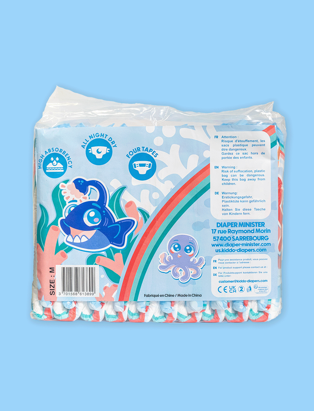 Kiddo Sea Friends - Plastic diapers - Diaper Minister