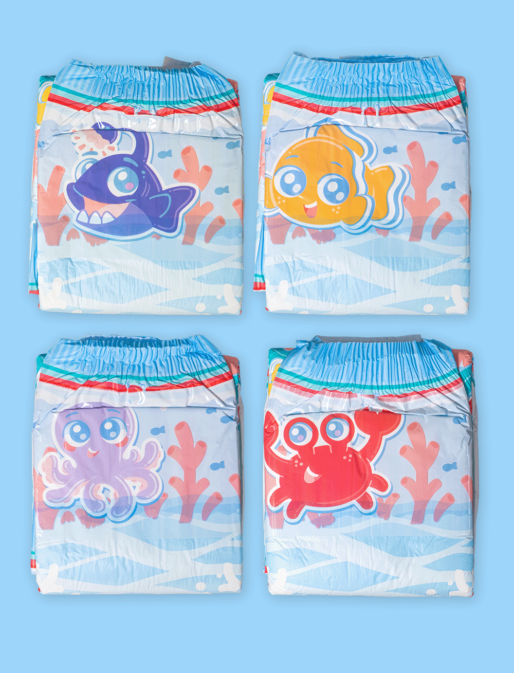 Kiddo Sea Friends - Plastic diapers - Diaper Minister